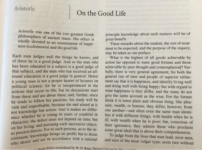 Solved 3. Using Aristotle's ideas about the good life, | Chegg.com