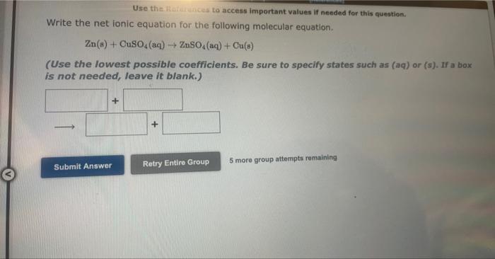 Solved Write the net ionic equation for the following | Chegg.com