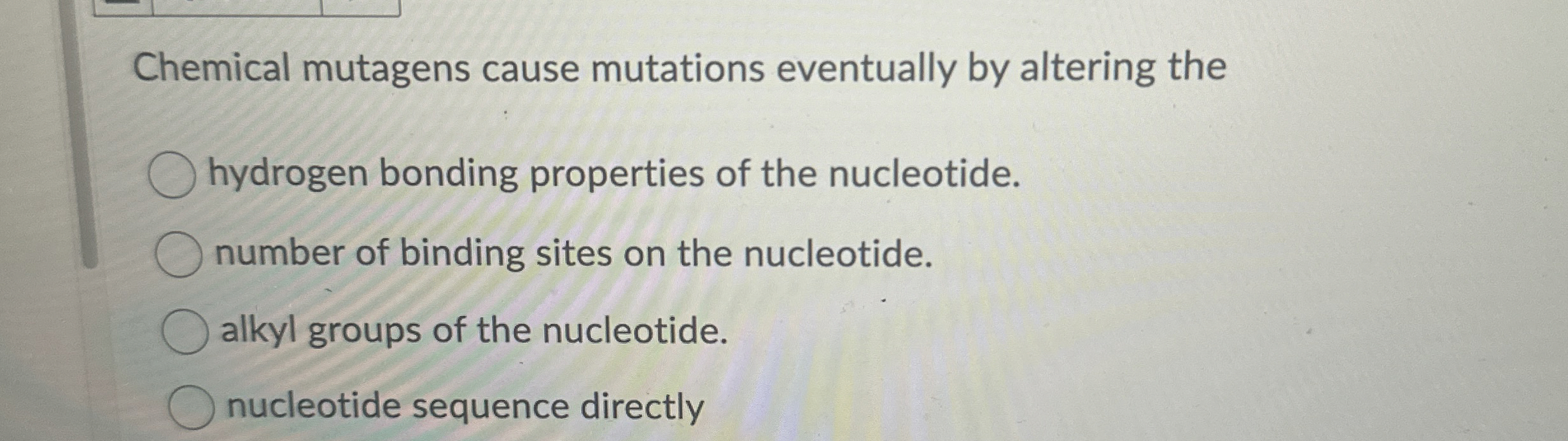 Solved Chemical mutagens cause mutations eventually by | Chegg.com