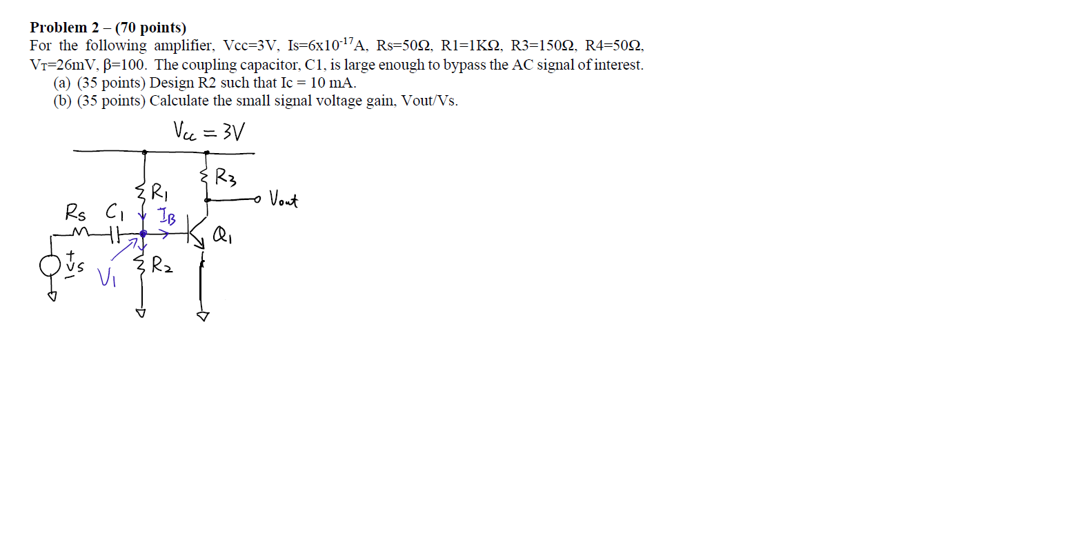 For the following amplifier, | Chegg.com