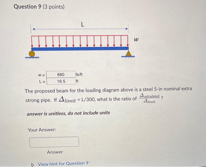 Solved Question 18 (1 point) Δlmit=L/240sy=345MPa Steel For | Chegg.com