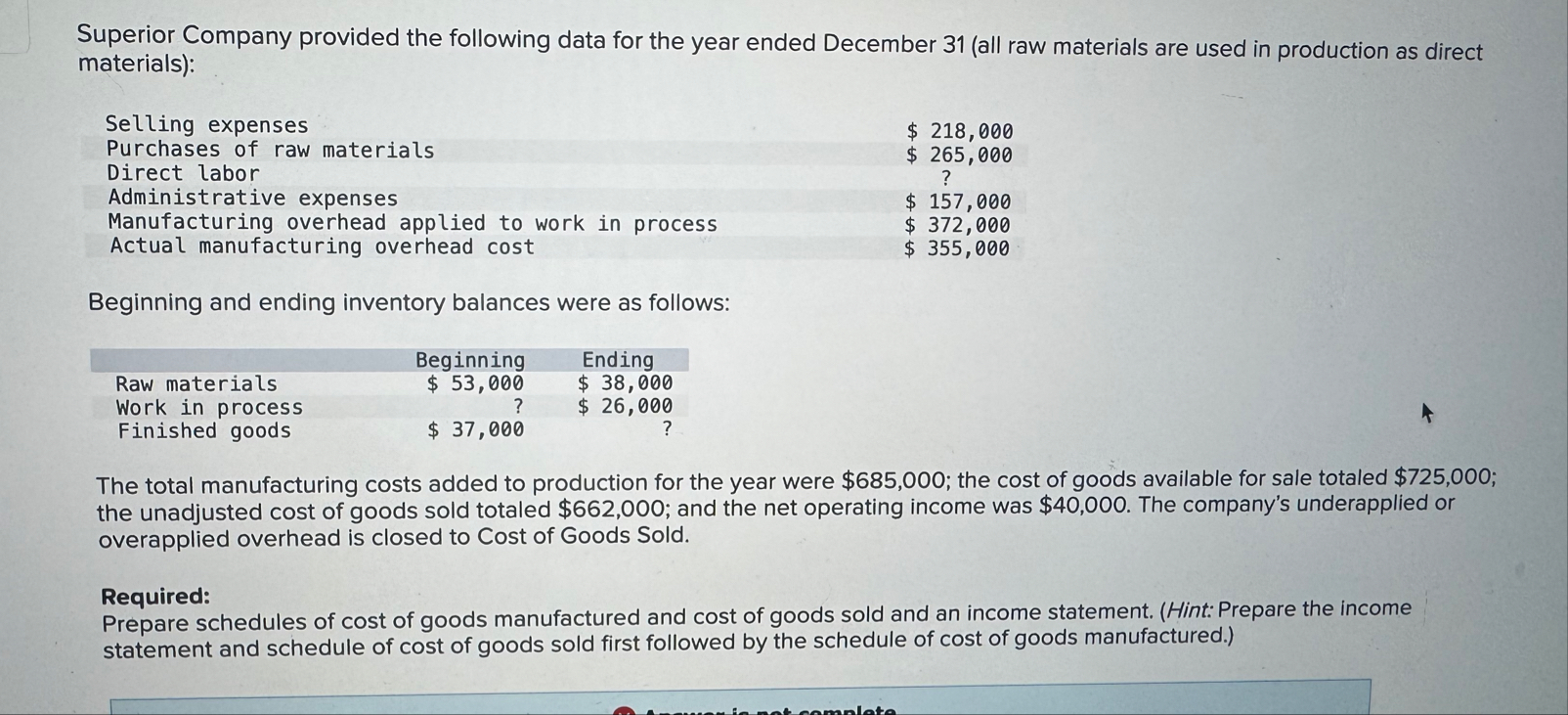 Solved Prepare schedules of cost of goods manufactured and | Chegg.com