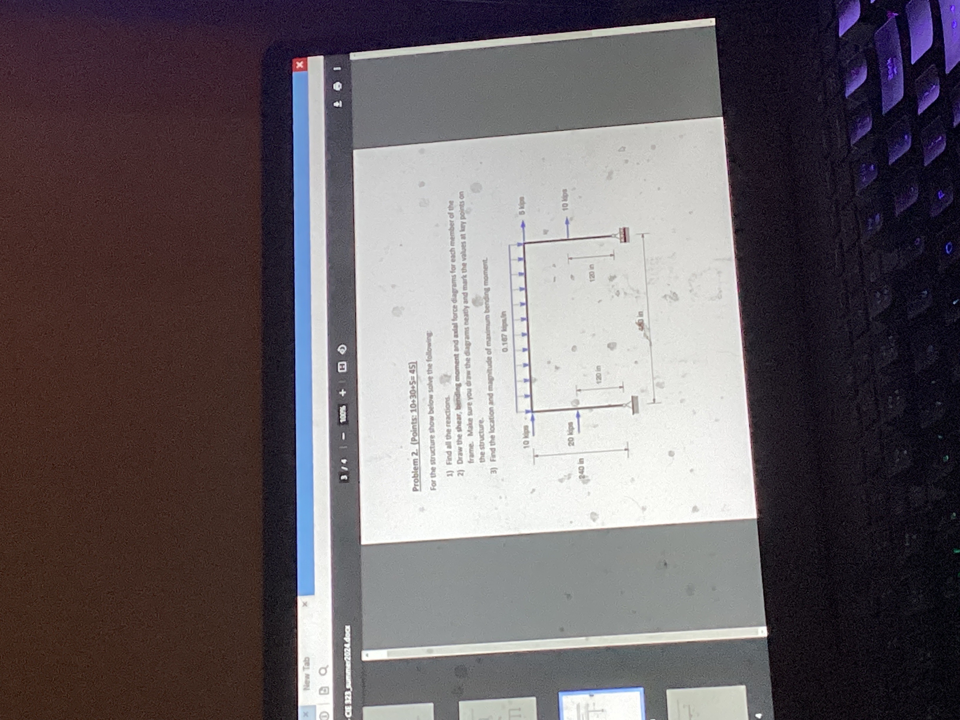 Solved Problem 2. (Points: 10+30+5=45)For the structure show | Chegg.com