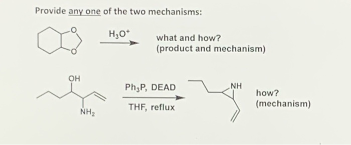 Solved Provide any one of the two mechanisms: H2O* what and | Chegg.com