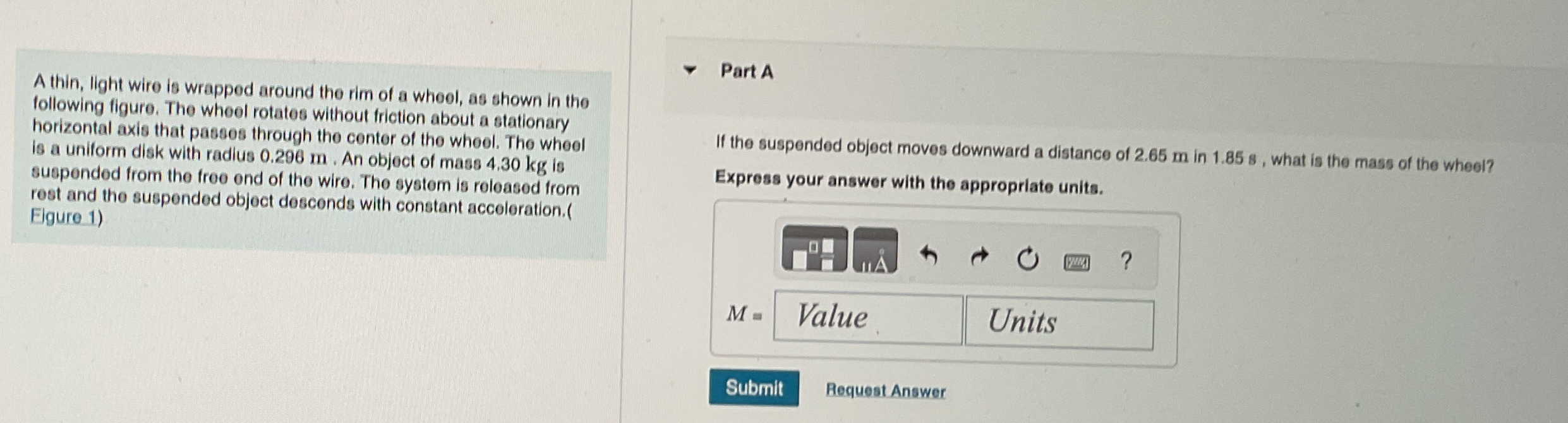Solved A thin, light wire is wrapped around the rim of a | Chegg.com