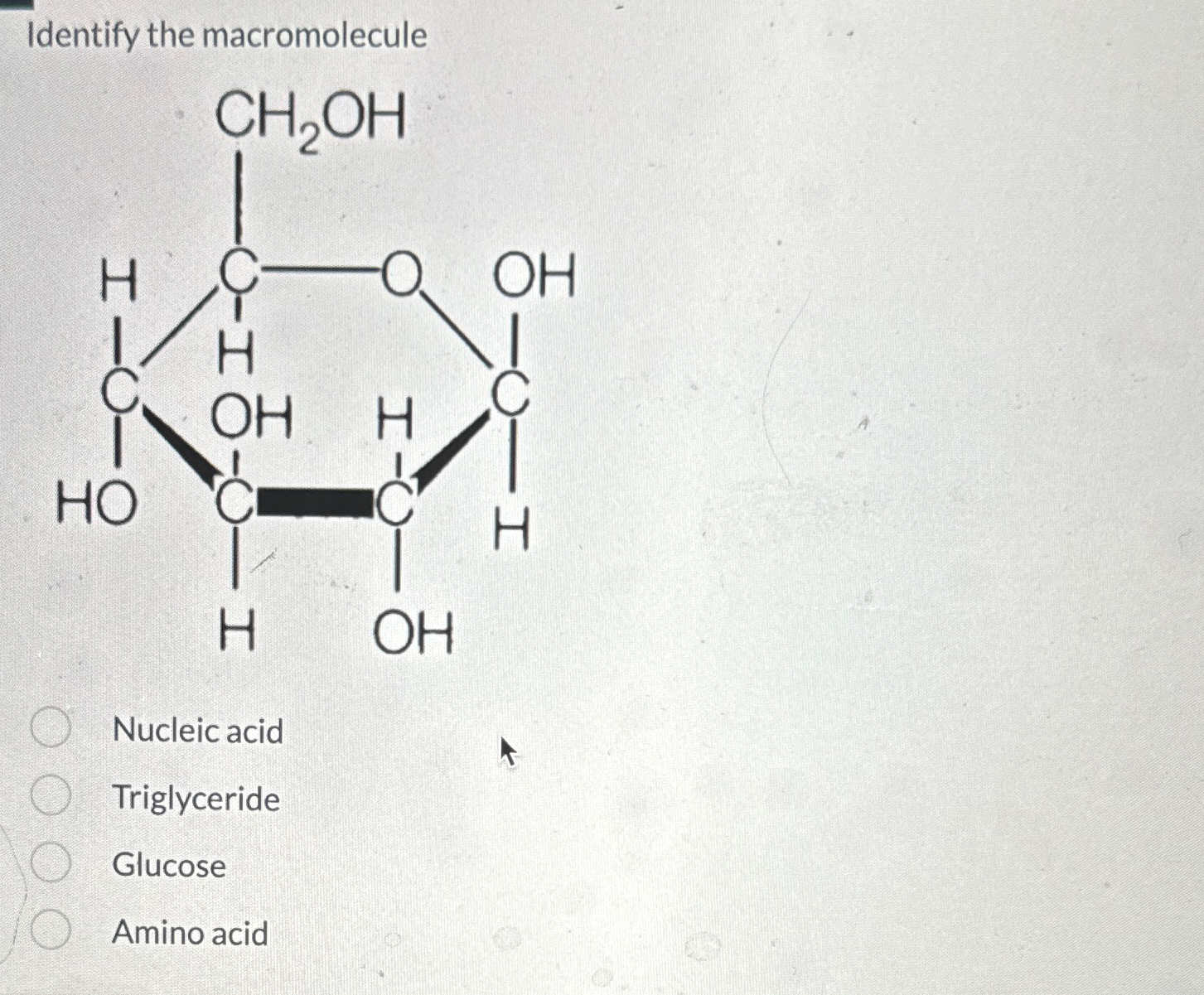 Solved Identify the macromolecule\table[[Nucleic | Chegg.com