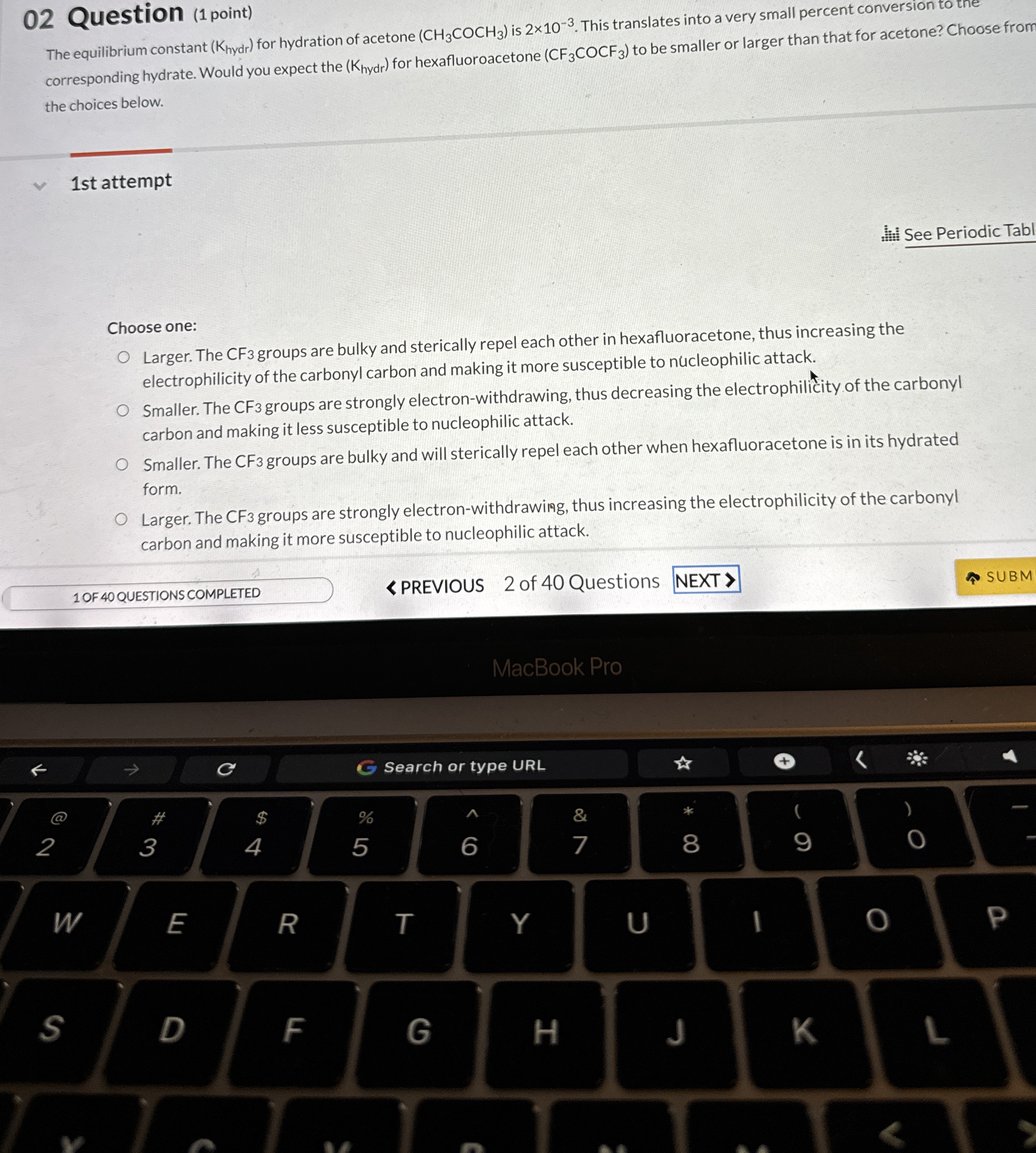 Solved 02 ﻿Question (1 ﻿point)The equilibrium constant | Chegg.com