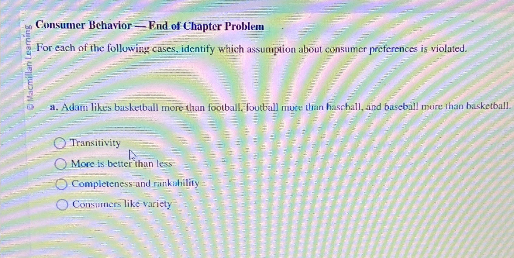 Solved Consumer Behavior - ﻿End of Chapter ProblemFor each | Chegg.com