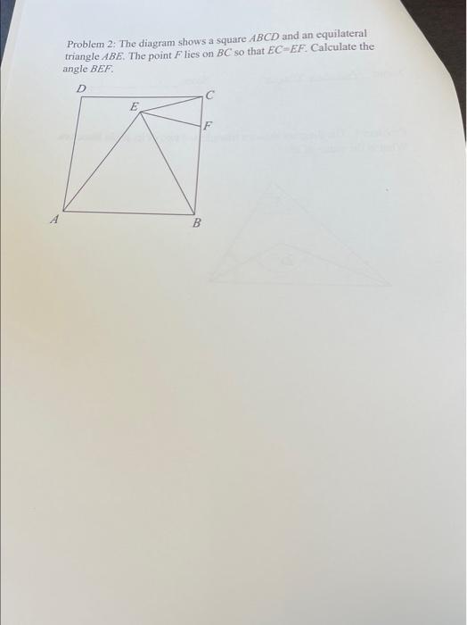 Solved Problem 2: The diagram shows a square ABCD and an | Chegg.com