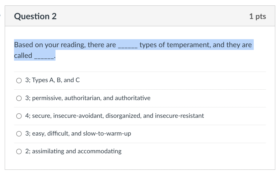 Question 2Based on your reading, there aretypes of | Chegg.com
