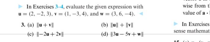 Solved In Exercises 3-4, evaluate the given expression with | Chegg.com