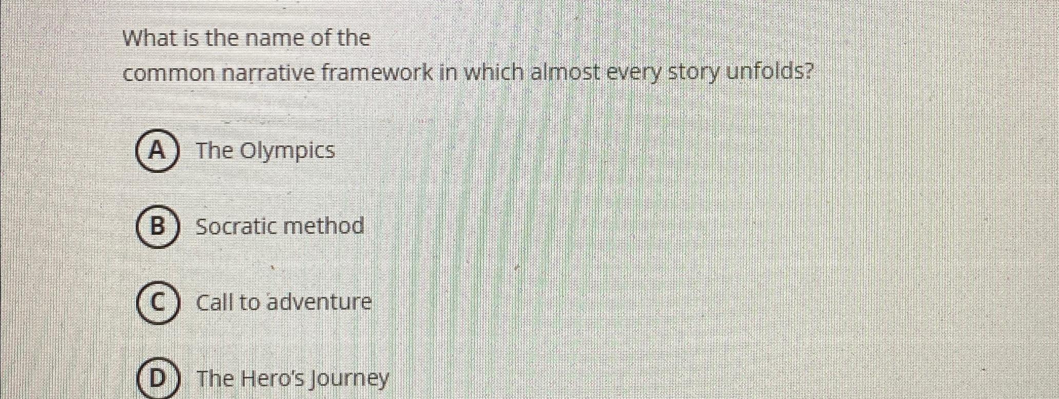 Solved What is the name of the common narrative framework in | Chegg.com