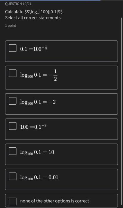 Solved QUESTION 1/11 What is the value of $25∧{−∣ frac | Chegg.com