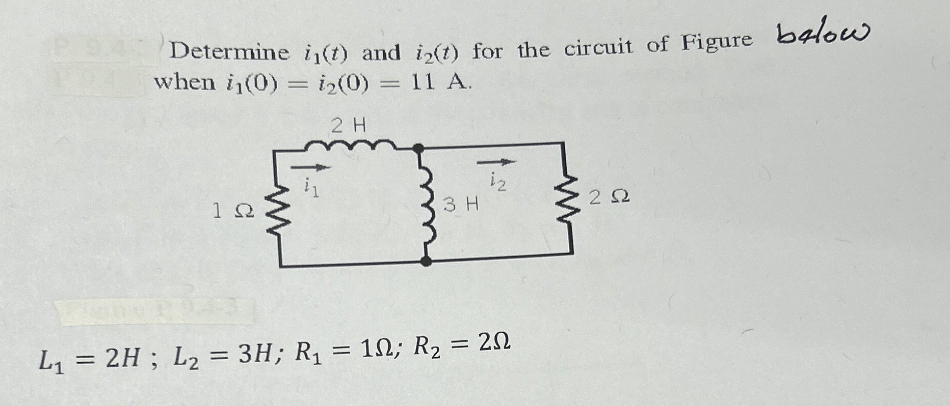 Determine i1(t) ﻿and i2(t) ﻿for the circuit of Figure | Chegg.com