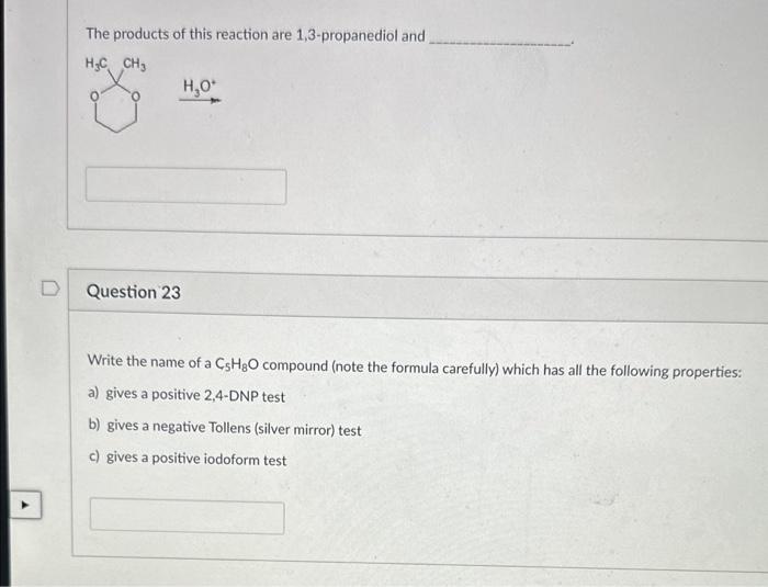 Solved The products of this reaction are 1,3-propanediol and | Chegg.com