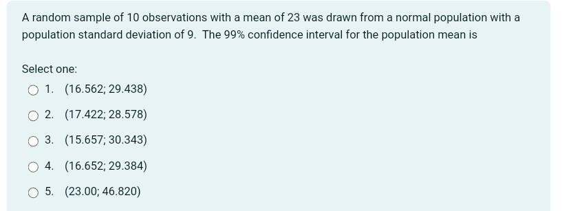 Solved A random sample of 10 observations with a mean of 23 | Chegg.com