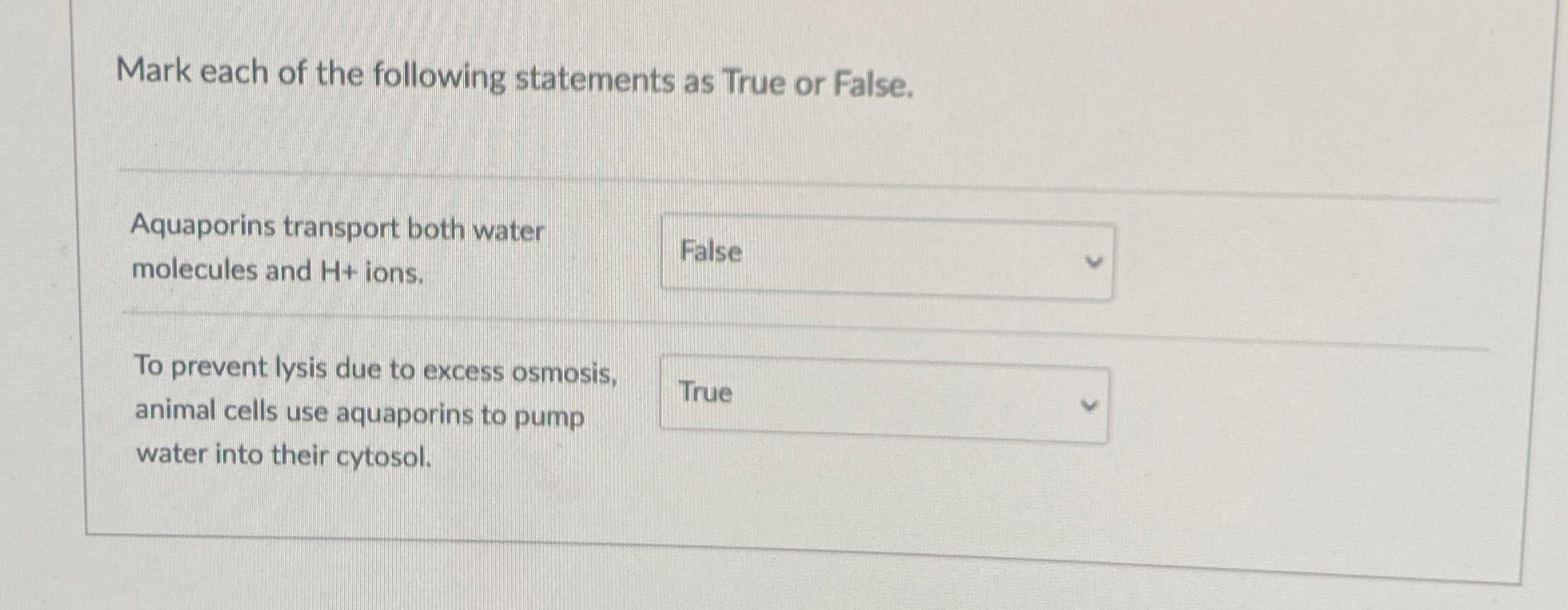 Solved Mark each of the following statements as True or | Chegg.com