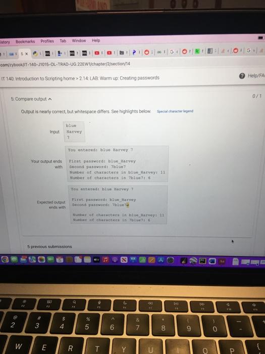 Solved 2.14 LAB: Warm up: Creating passwords becarated by a | Chegg.com