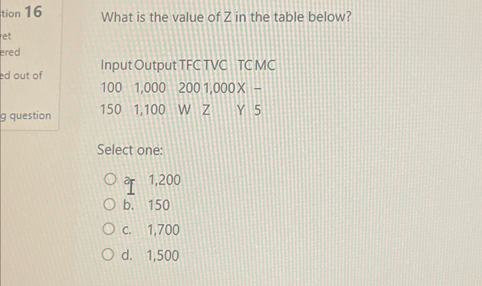 Solved What is the value of Z ﻿in the table below?Input | Chegg.com