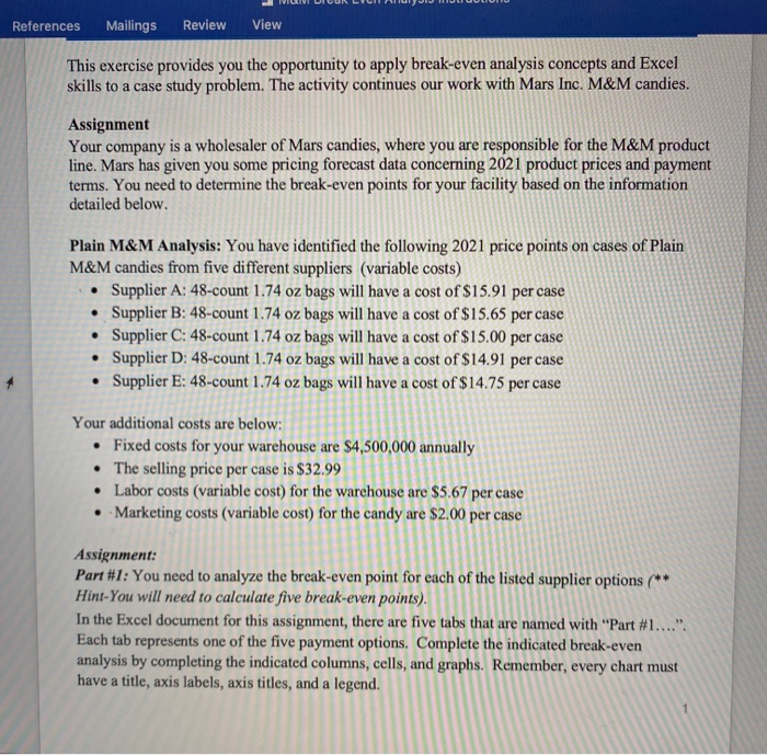 Solved References Mailings Review View This exercise | Chegg.com