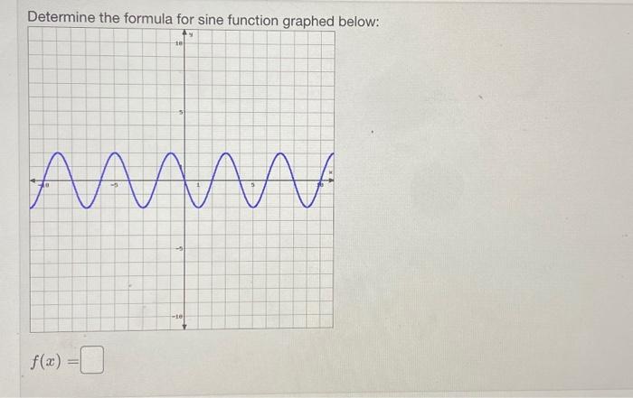 Solved Determine the formula for sine function aranhed | Chegg.com