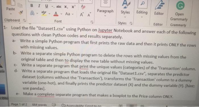 Solved questions with doan Python codes and results | Chegg.com
