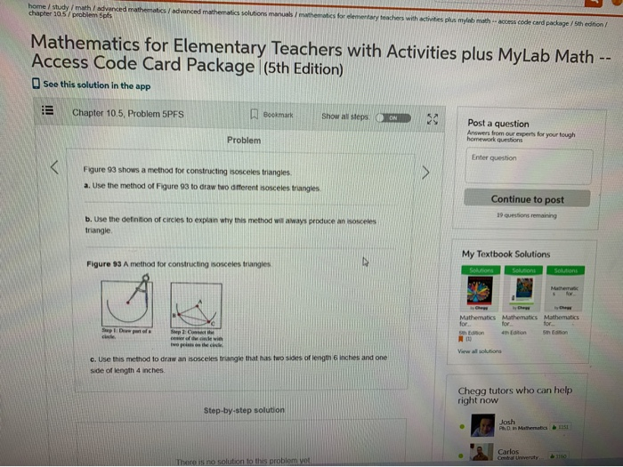 Mathematics for Elementary Teachers with Activities | Chegg.com