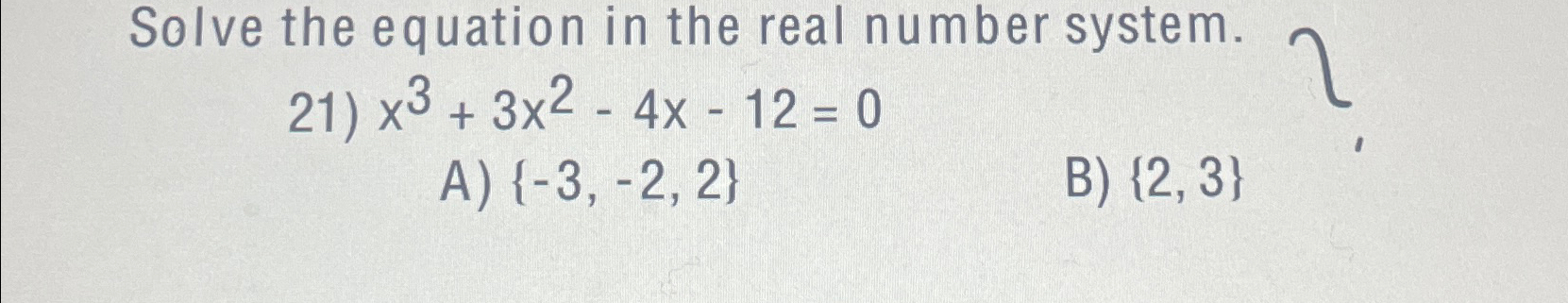 Solved Solve the equation in the real number | Chegg.com