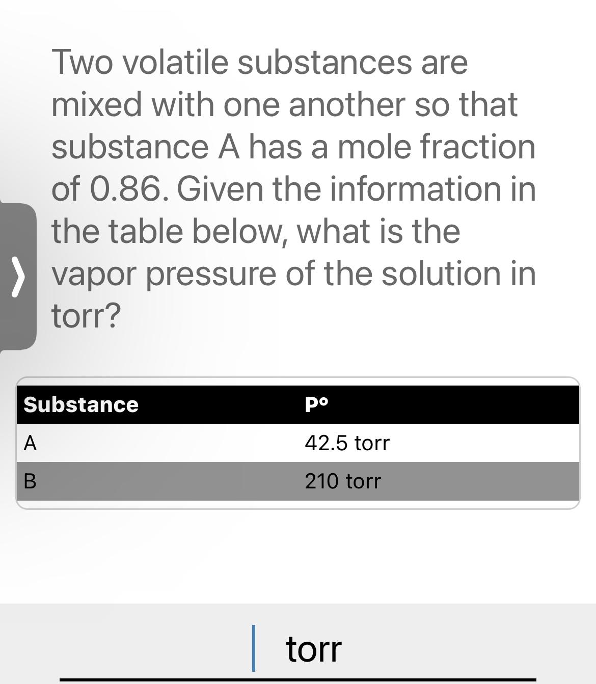 Solved Two volatile substances are mixed with one another so | Chegg.com