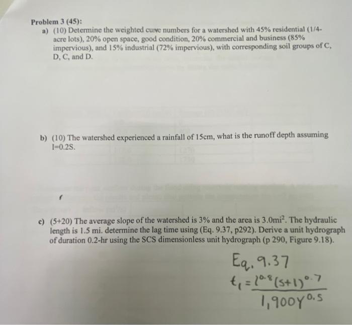Solved Problem 3 (45): a) (10) Determine the weighted curve | Chegg.com