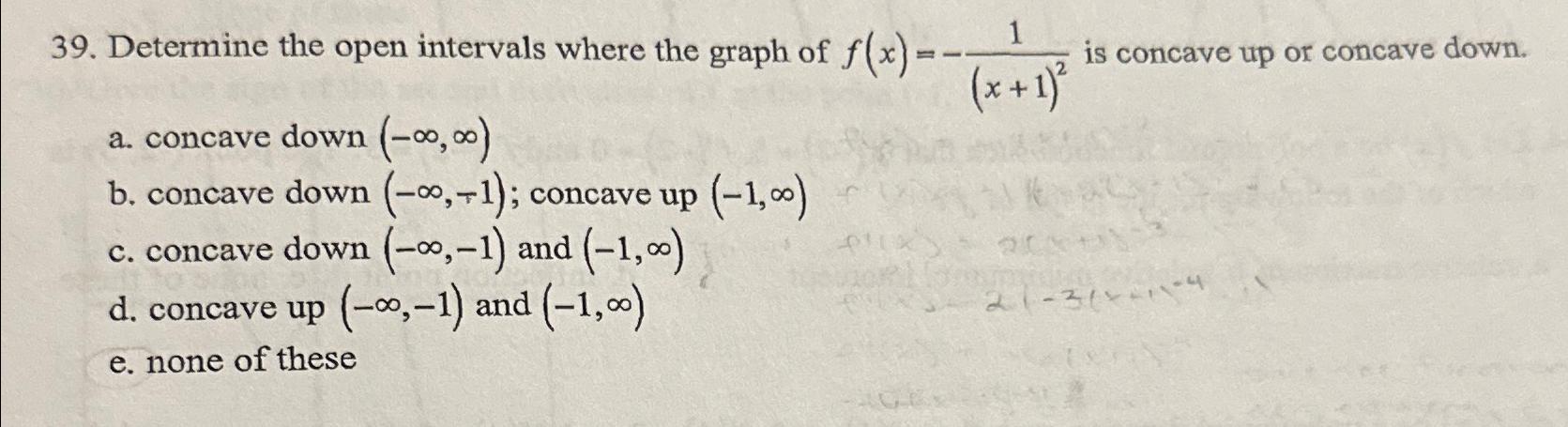 Solved Determine the open intervals where the graph of | Chegg.com