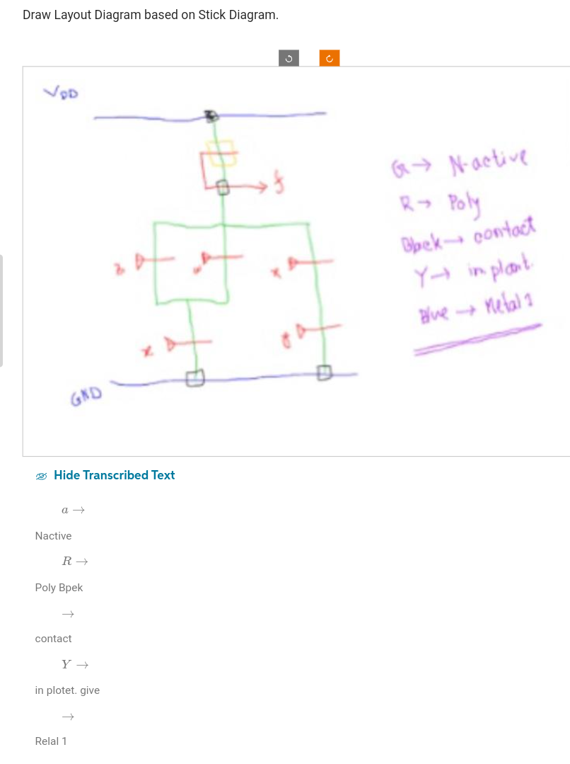 Solved Draw Layout Diagram based on Stick Diagram. ﻿DDHide | Chegg.com