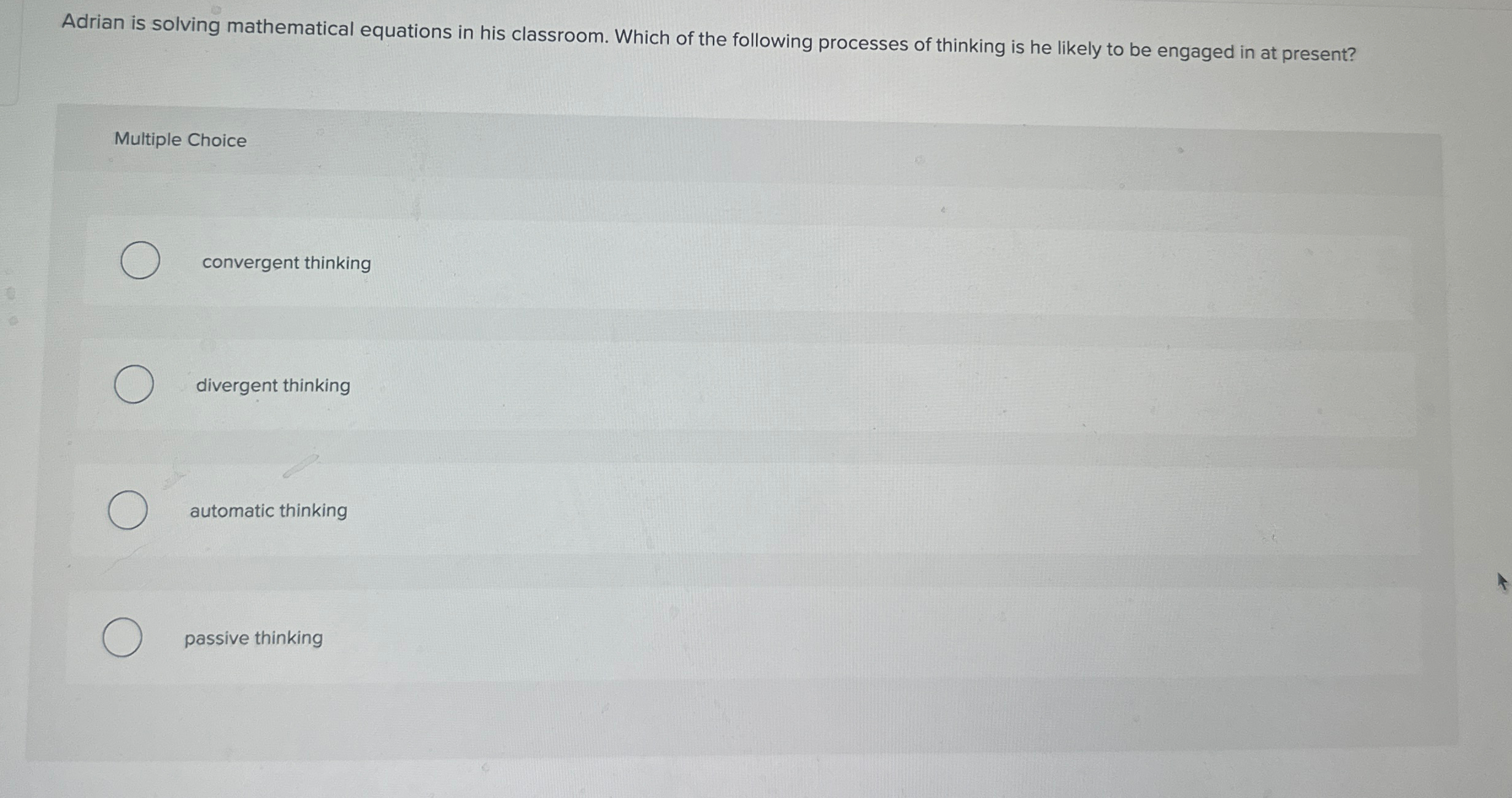 Solved Adrian is solving mathematical equations in his | Chegg.com