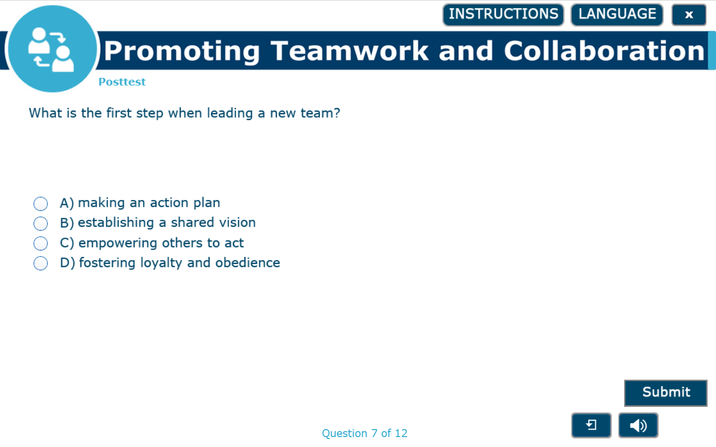 Solved 97 ﻿Promoting Teamwork and CollaborationPosttestWhat | Chegg.com