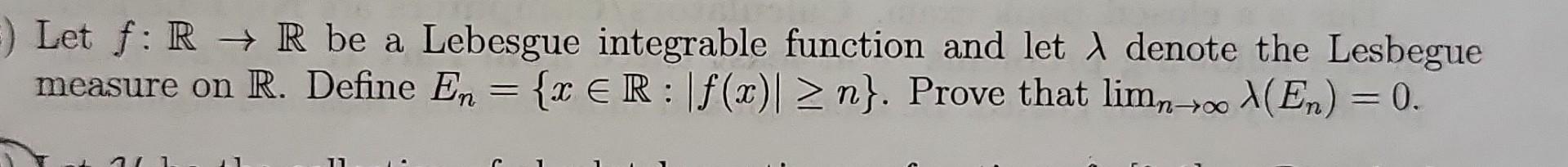 Solved Let F R→r Be A Lebesgue Integrable Function And Let λ