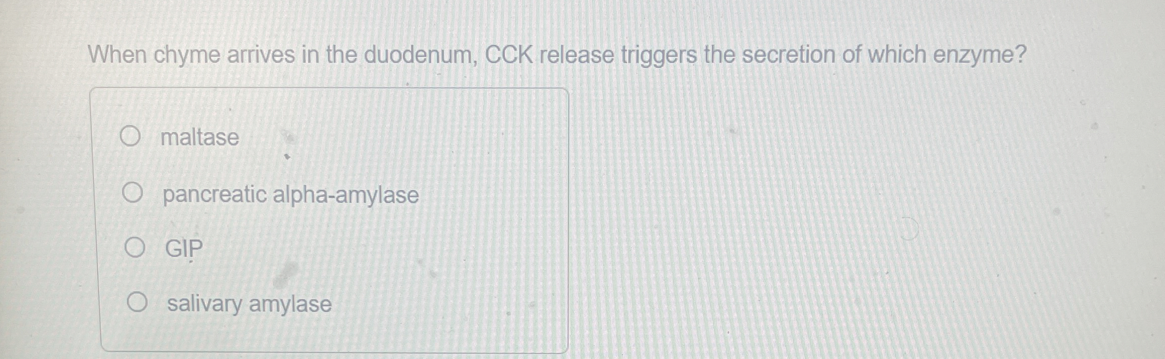 Solved When chyme arrives in the duodenum, CCK release | Chegg.com