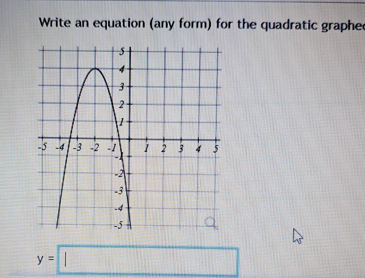 Write an equation (any form) for the quadratic graphe | Chegg.com