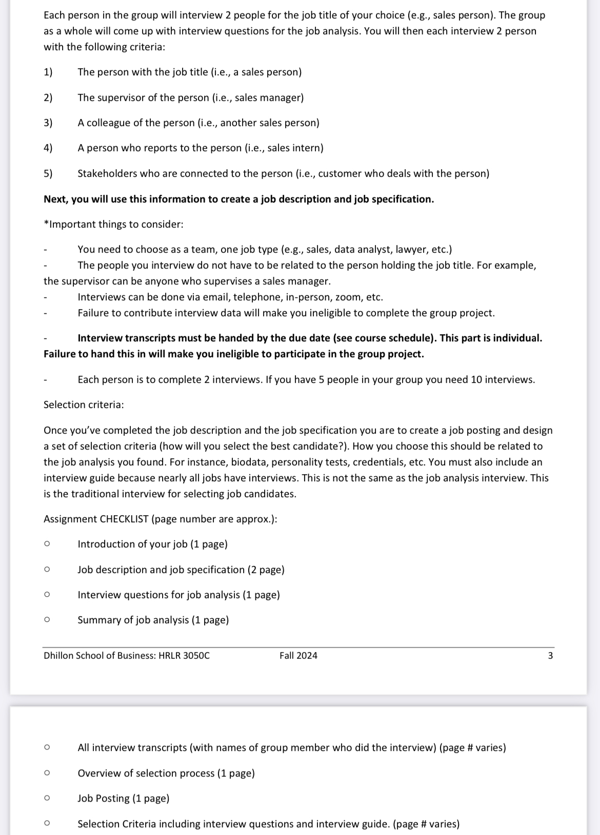 Solved Each person in the group will interview 2 ﻿people for | Chegg.com