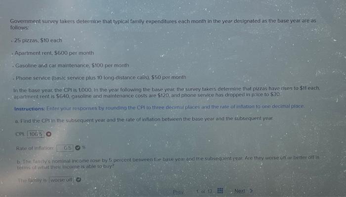 Solved Govemment survey takers determine that typical family | Chegg.com