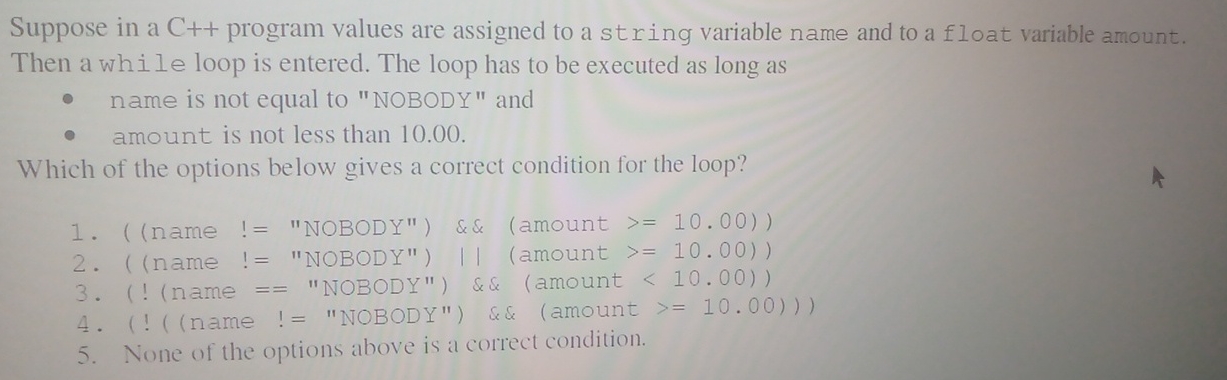 Solved Suppose in a C++ ﻿program values are assigned to a | Chegg.com