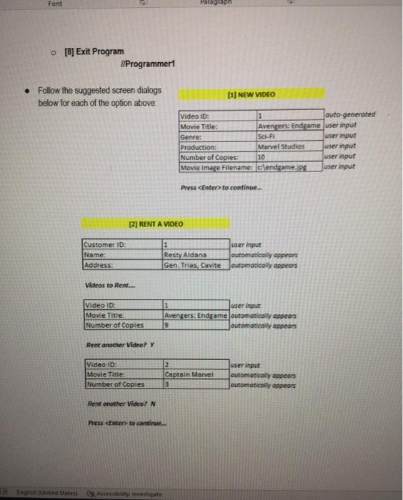 Solved PROGRAM DESCRIPTION A new video store in your | Chegg.com