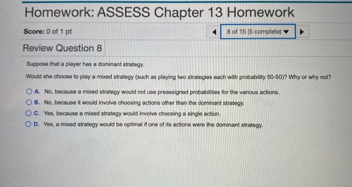 Solved Homework: ASSESS Chapter 13 Homework 8 of 15 (5 | Chegg.com