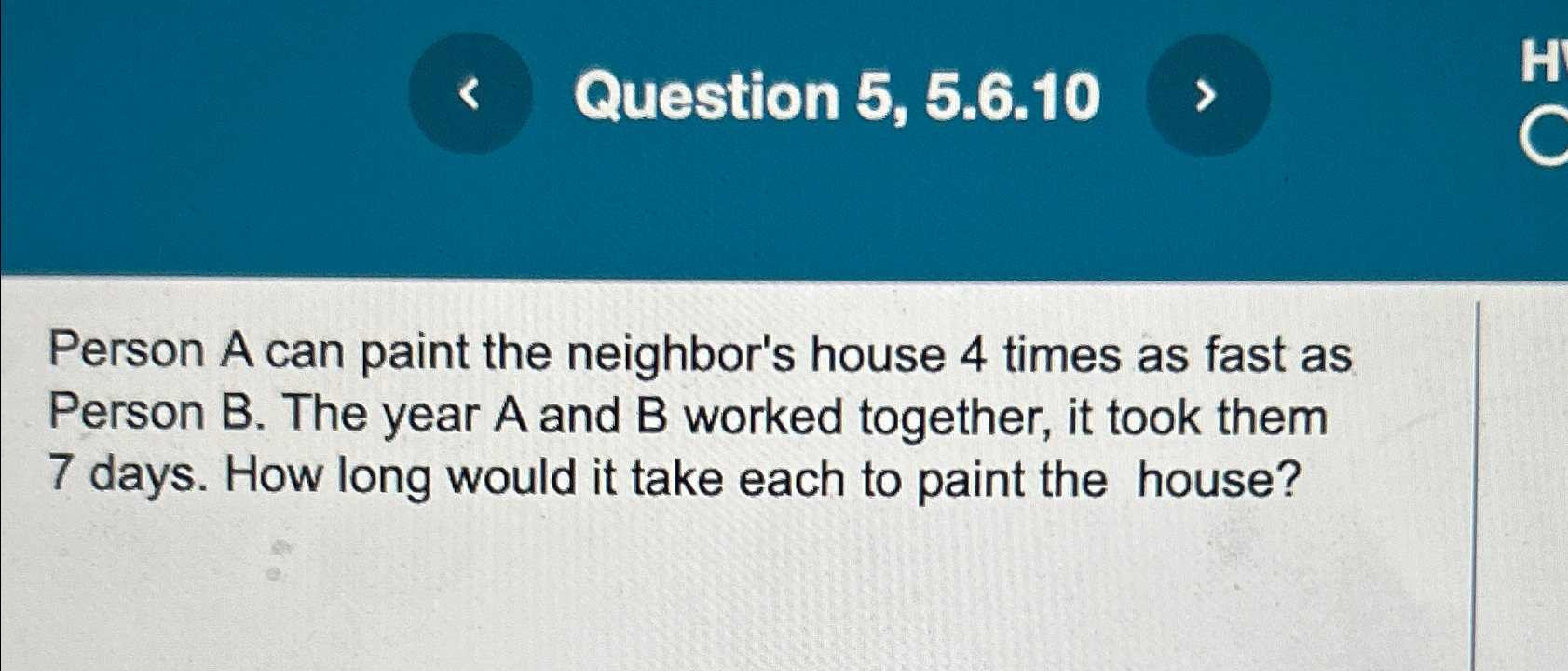 Solved Question 5, 5.6.10Person A can paint the neighbor's | Chegg.com