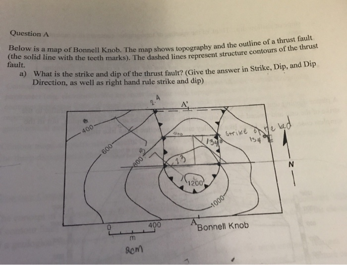Solved Question A Below is a map of Bonnell Knob. Then (che | Chegg.com