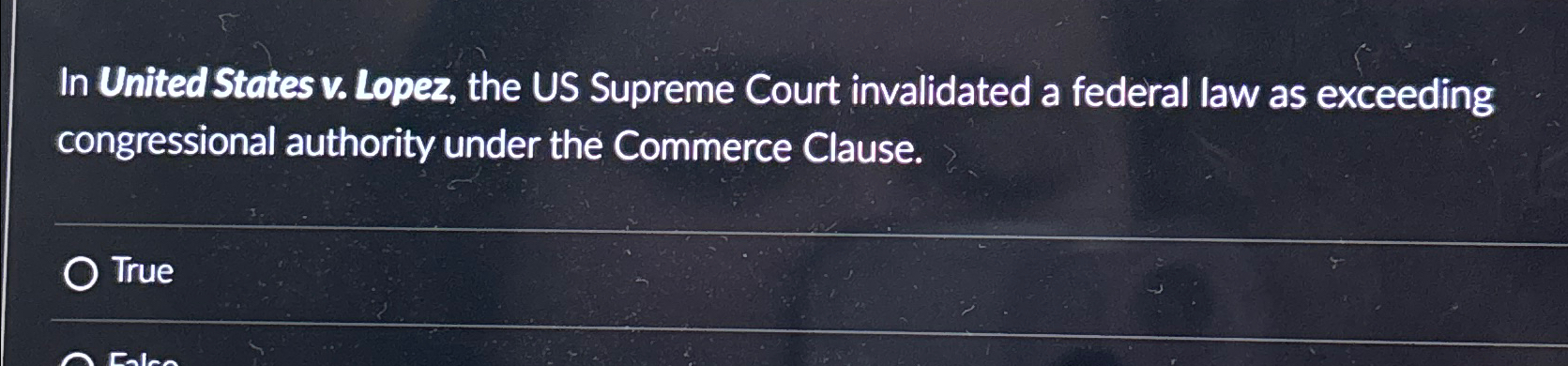 Solved In United States v. ﻿Lopez, the US Supreme Court | Chegg.com