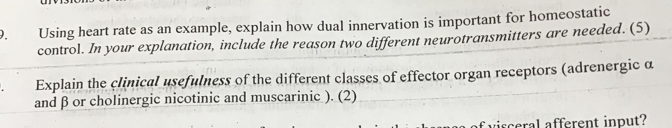 Solved Using heart rate as an example, explain how dual | Chegg.com