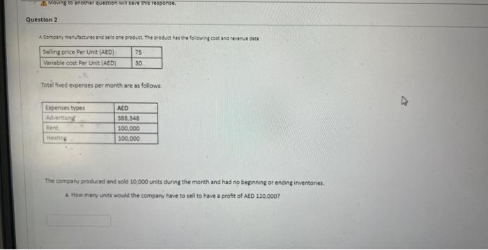 Solved 7otal fived eepensas per month are as follows: The | Chegg.com