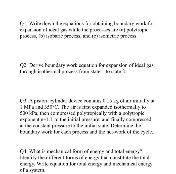 Solved Q1. Write down the equations for obtaining boundary | Chegg.com