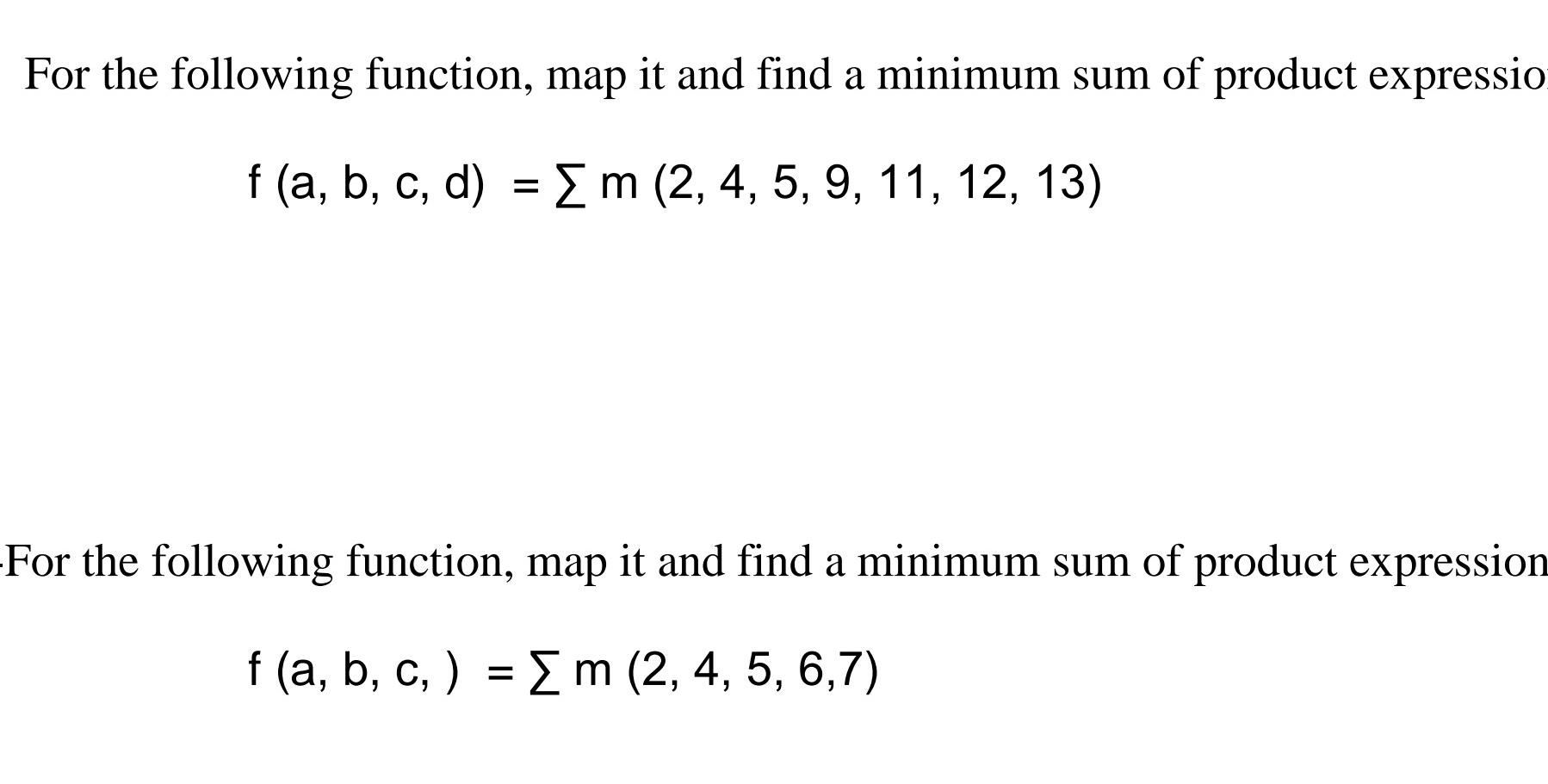 Solved For the following function, map it and find a minimum | Chegg.com