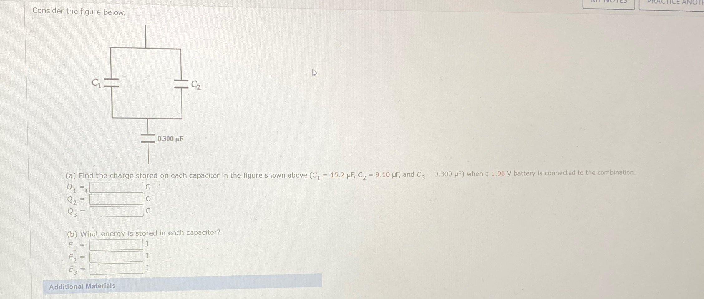 Solved Consider the figure below.(a) ﻿Find the charge stored | Chegg.com